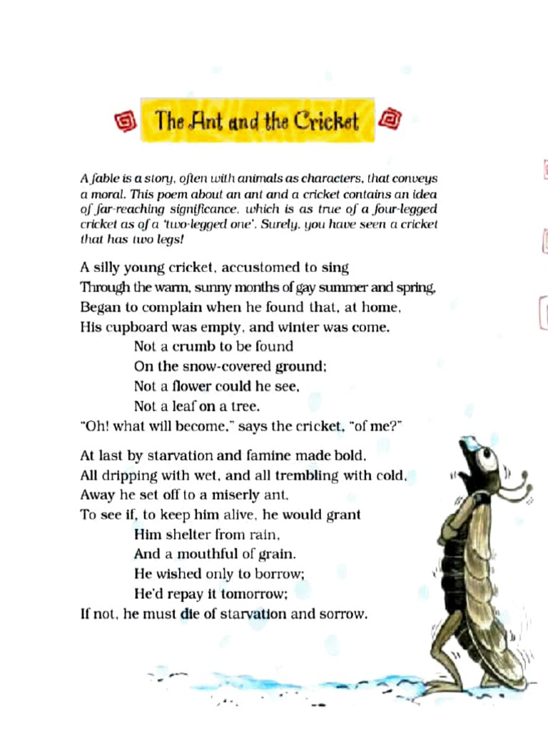 Ant and The Cricket | PDF | Poetry