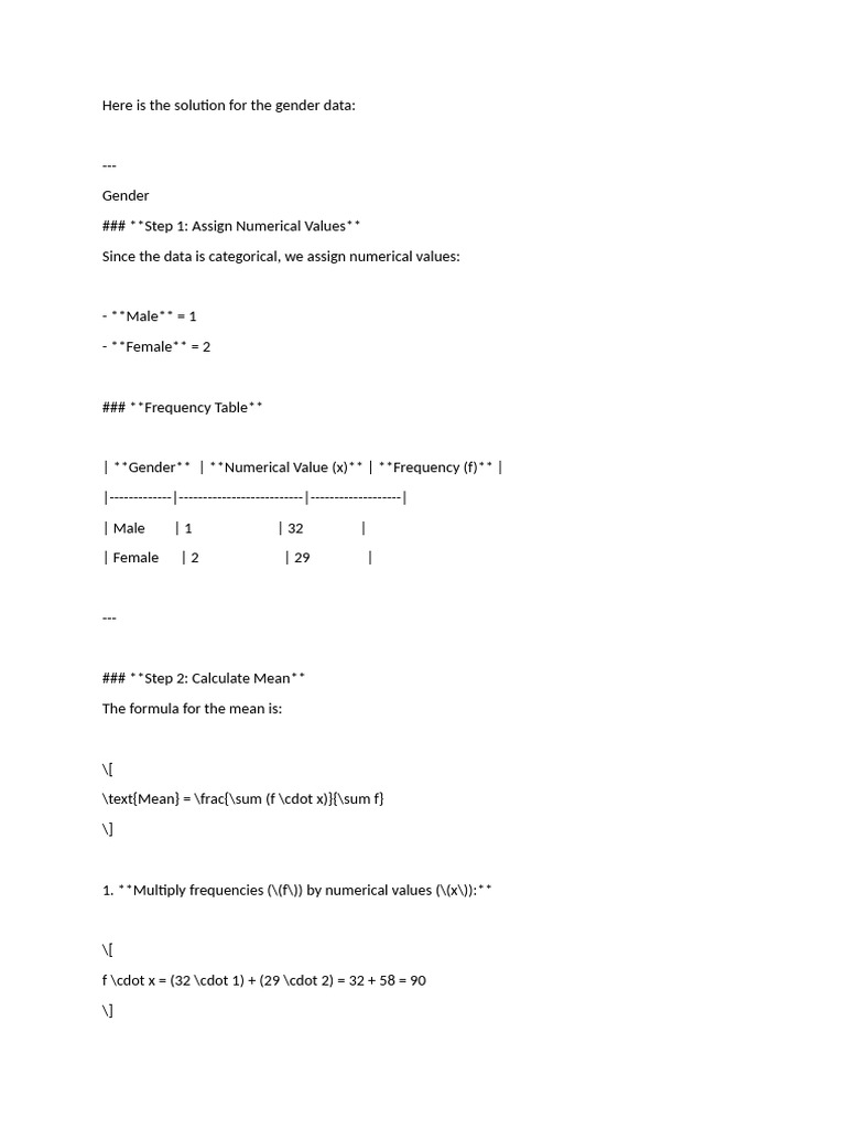 Calculation Part of Statistics Project | PDF | Mode (Statistics) | Mean