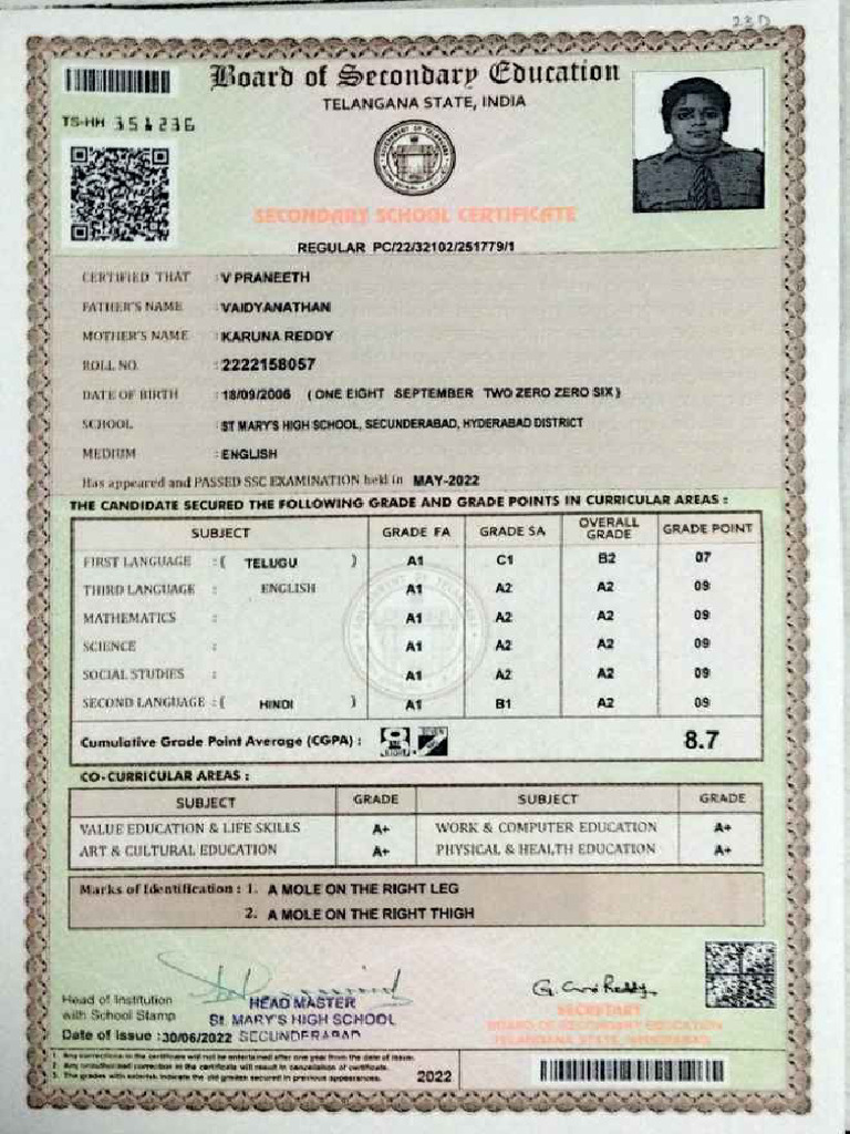 Class X Certificate | PDF