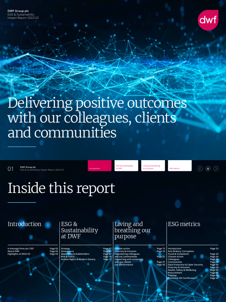 DWF ESG Impact Report 2023 | PDF | Sustainability | Economies