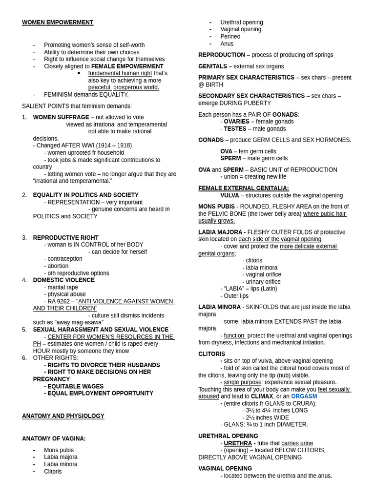 Gensoc Midterm Reviewer | PDF | Menstrual Cycle | Labia