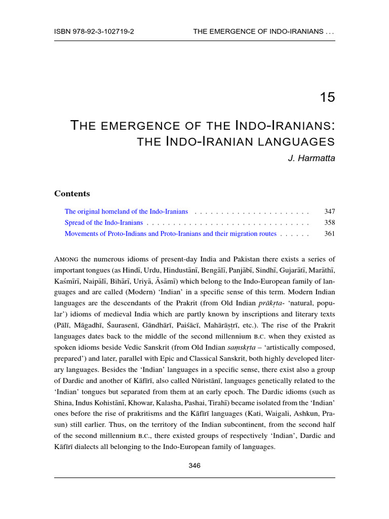 Vol - I Silk Road - The Emergence of The Indo Iranians, The Indo ...