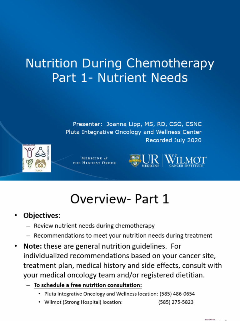 Nutrition During Chemo Part 1 Pdf Foods Cancer