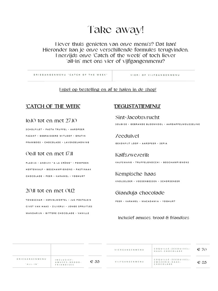 Take-away-menus-oktober-november | PDF