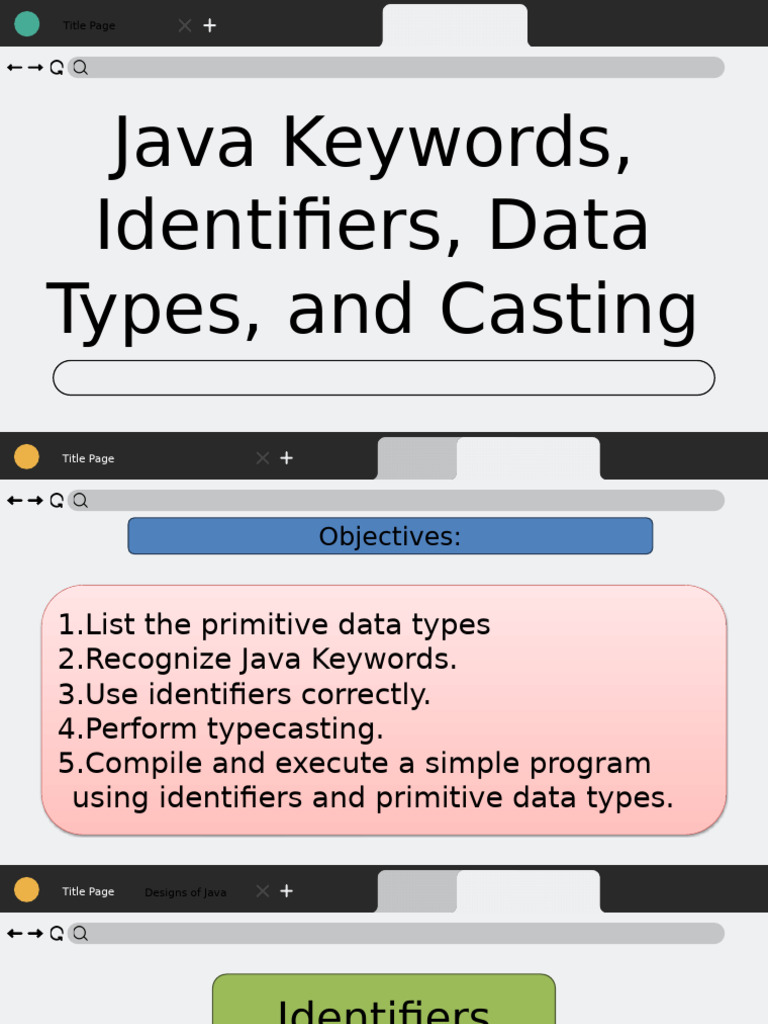 Java Identifiers and Data Types Guide | PDF