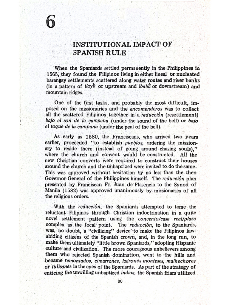 Institutional Impact of Spanish Rule | PDF