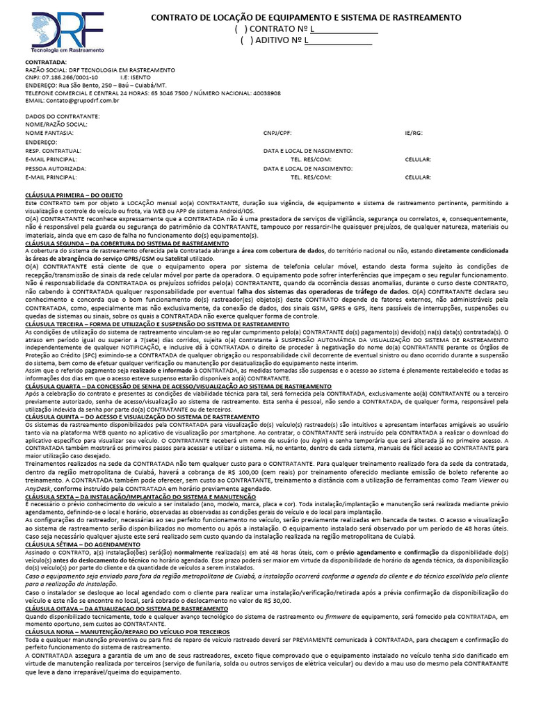 Modelo de Contrato DRF | PDF | Celulares | Despesa