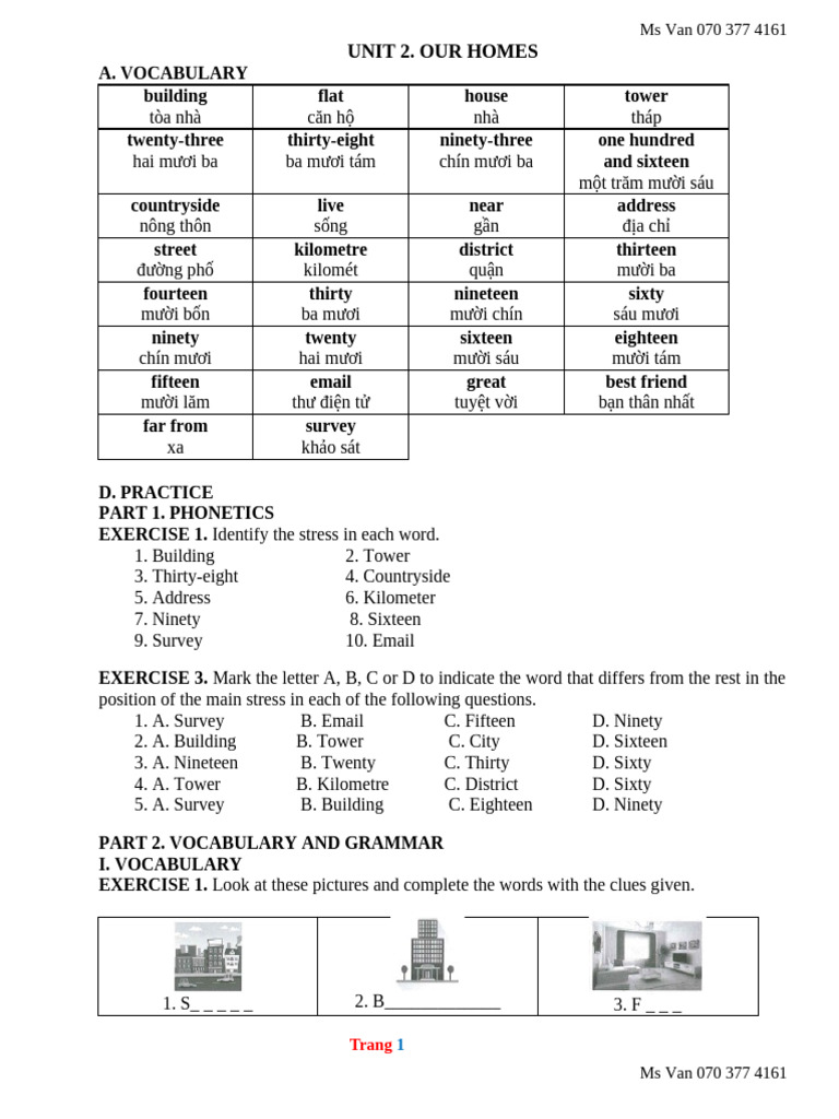 UNIT 2 OUR HOME | PDF