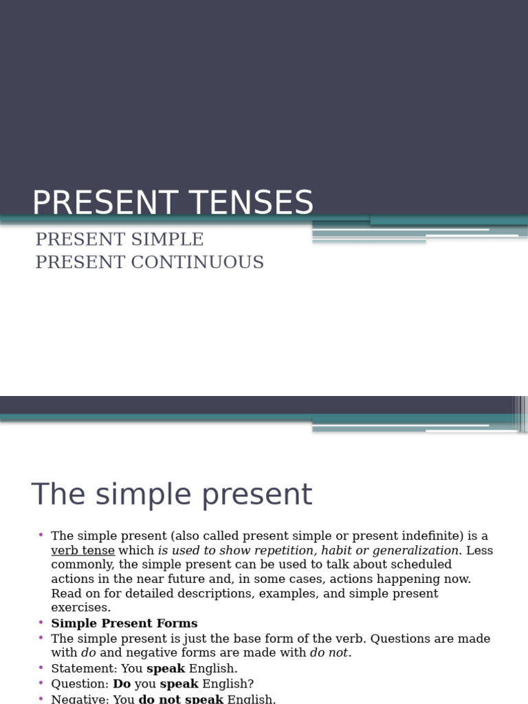 Webex Present Tenses | PDF | Verb | Linguistic Typology