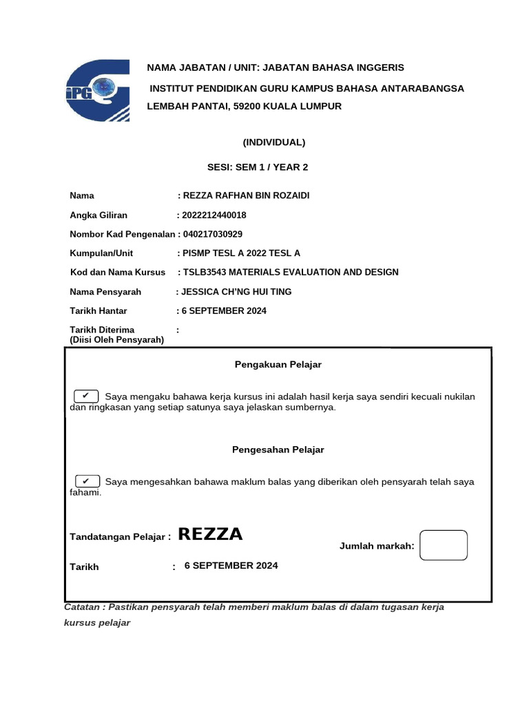 TSLB3543 Task1 Rezza | PDF