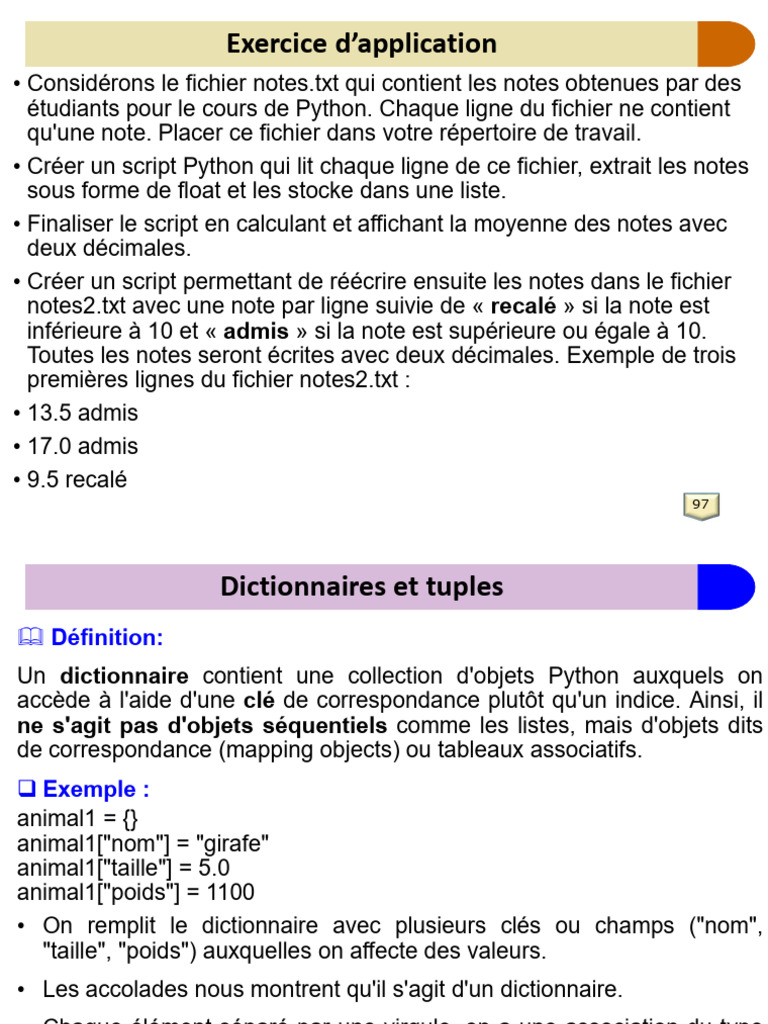 Cours Python Séance5 2024 | PDF | Python (Langage de programmation) | Fichier informatique