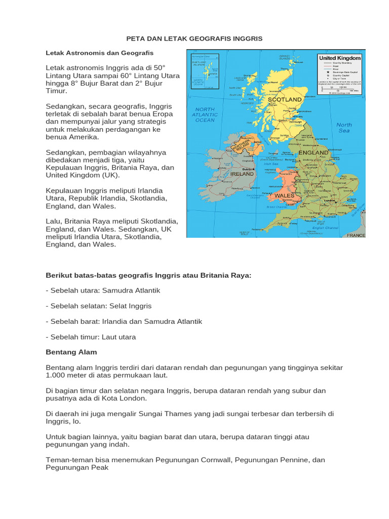 Peta Dan Letak Geografis Inggris | PDF