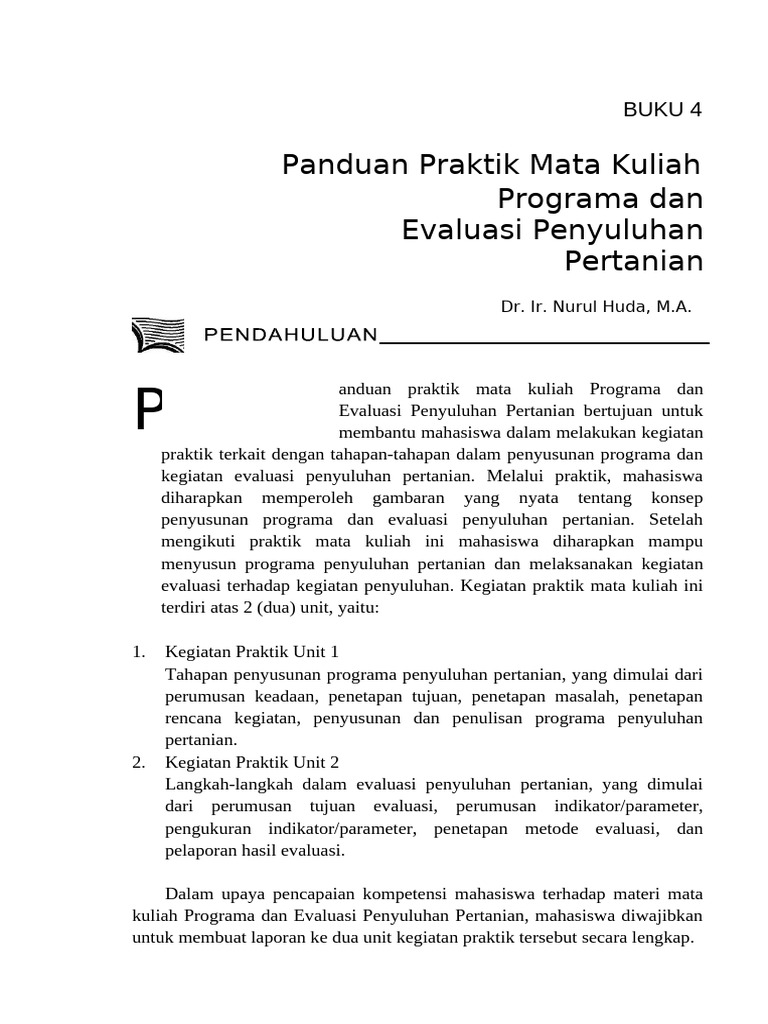 Panduan Praktik (UNIT 1) - Programa Dan Evaluasi Penyuluhan Pertanian-2024.1 | PDF