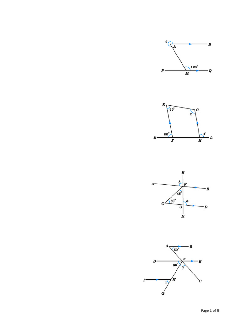 S2 Angles Related To Parallel Lines Revision Exercise | PDF | Teaching ...