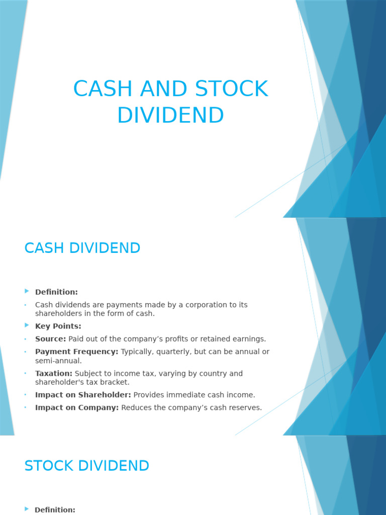 Cash vs. Stock Dividends Explained | PDF | Law