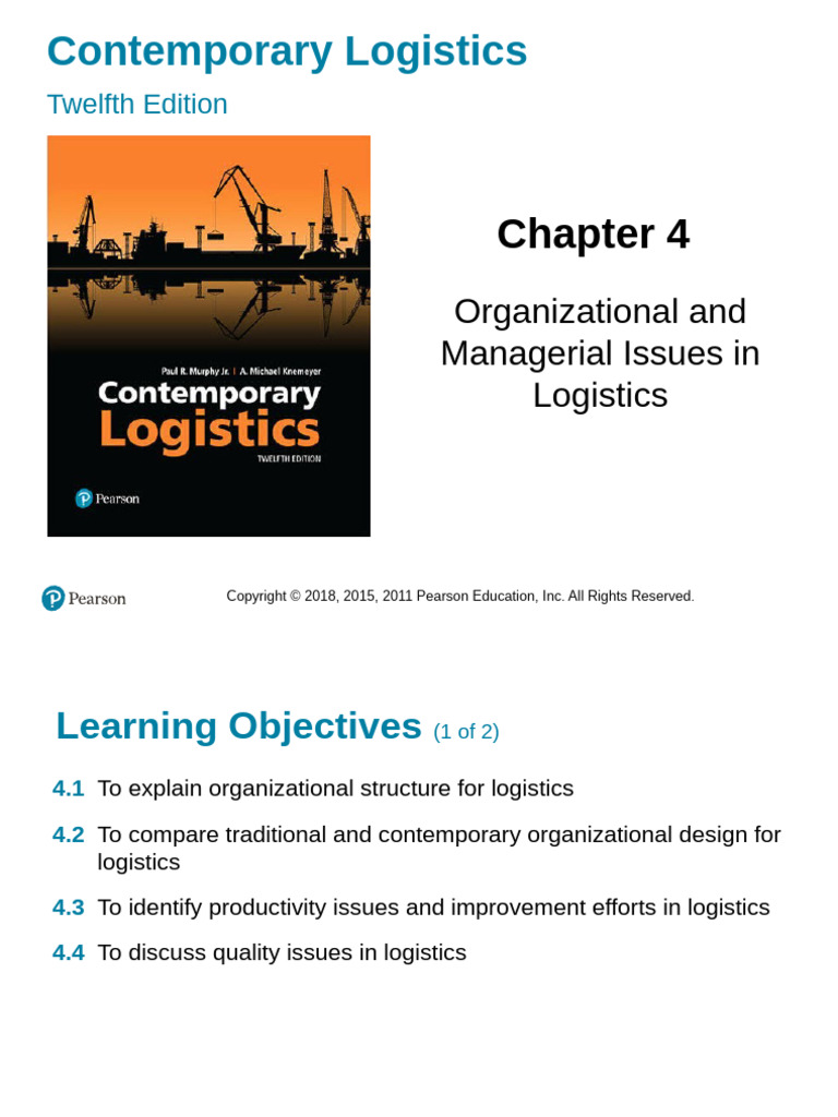 Murphy ContemporaryLogistics 12e PPT Ch04 | PDF | Iso 9000 | Logistics