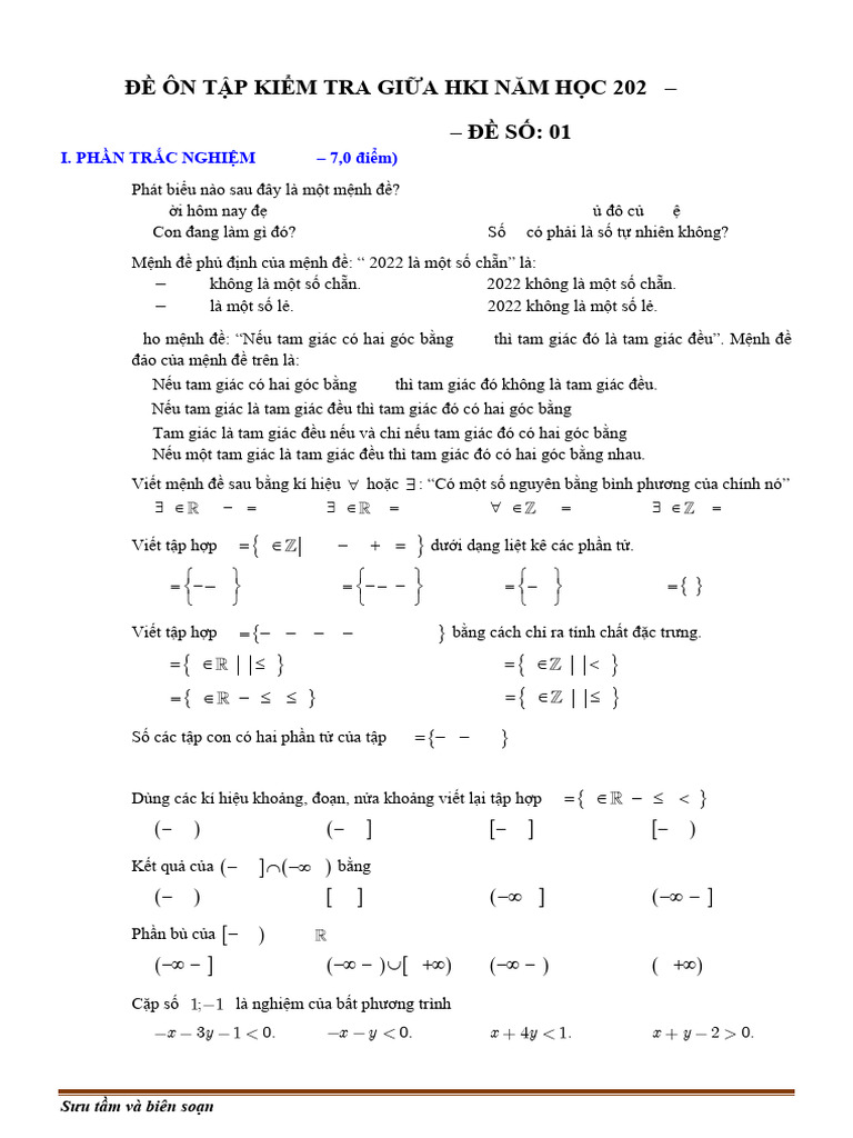 Bộ 10 Đề Ôn Tập Kt Gki-Toan-10-Kntt - cs | PDF