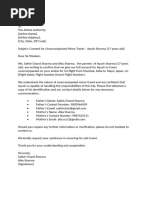 Unaccompanied Minor Form | PDF