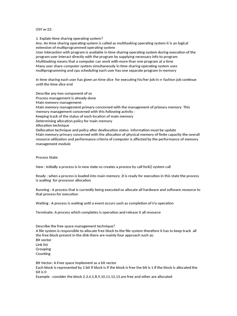 OSY W | PDF | Process (Computing) | Scheduling (Computing)