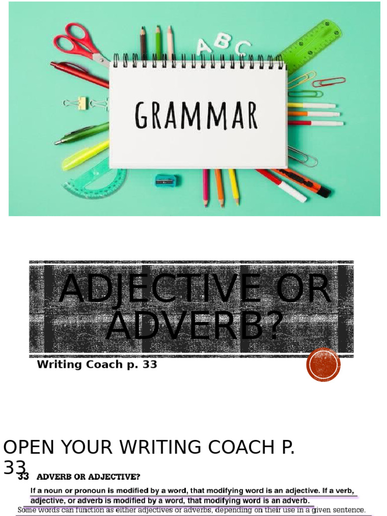 Day 3 - Grammar Adj. or Adv. | PDF | Career & Growth
