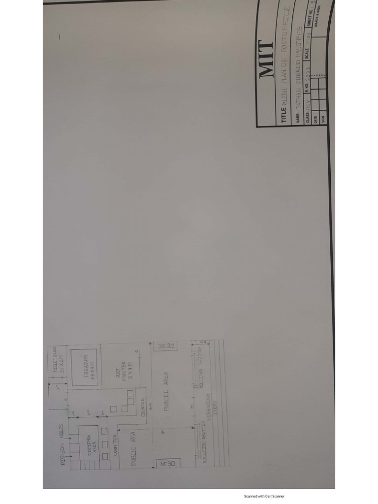 Line Plan of Post Office - Pathan Junaid 2233 | PDF