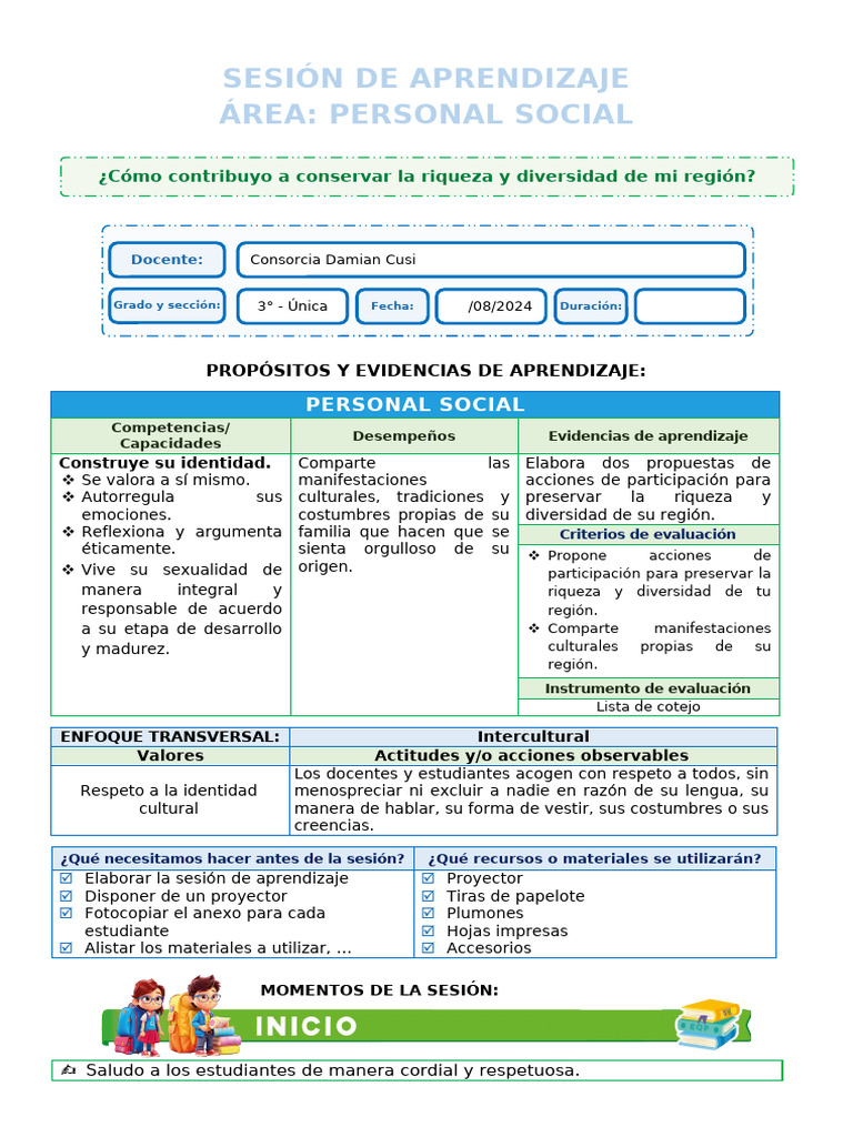 Sesiones de Aprendizaje - Semana 3 - UD VI - Editora Quipus Perú | PDF | Evaluación | Aprendizaje