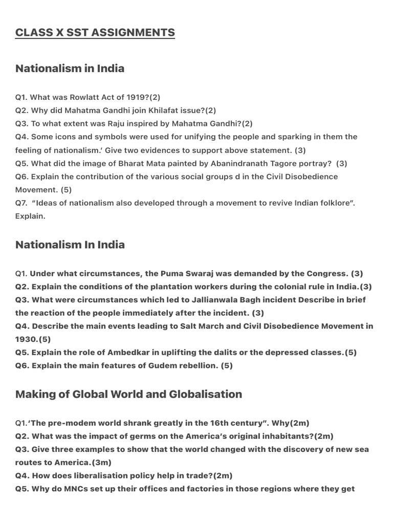 Class X SST Assignments | PDF | Democracy | Political Ideologies