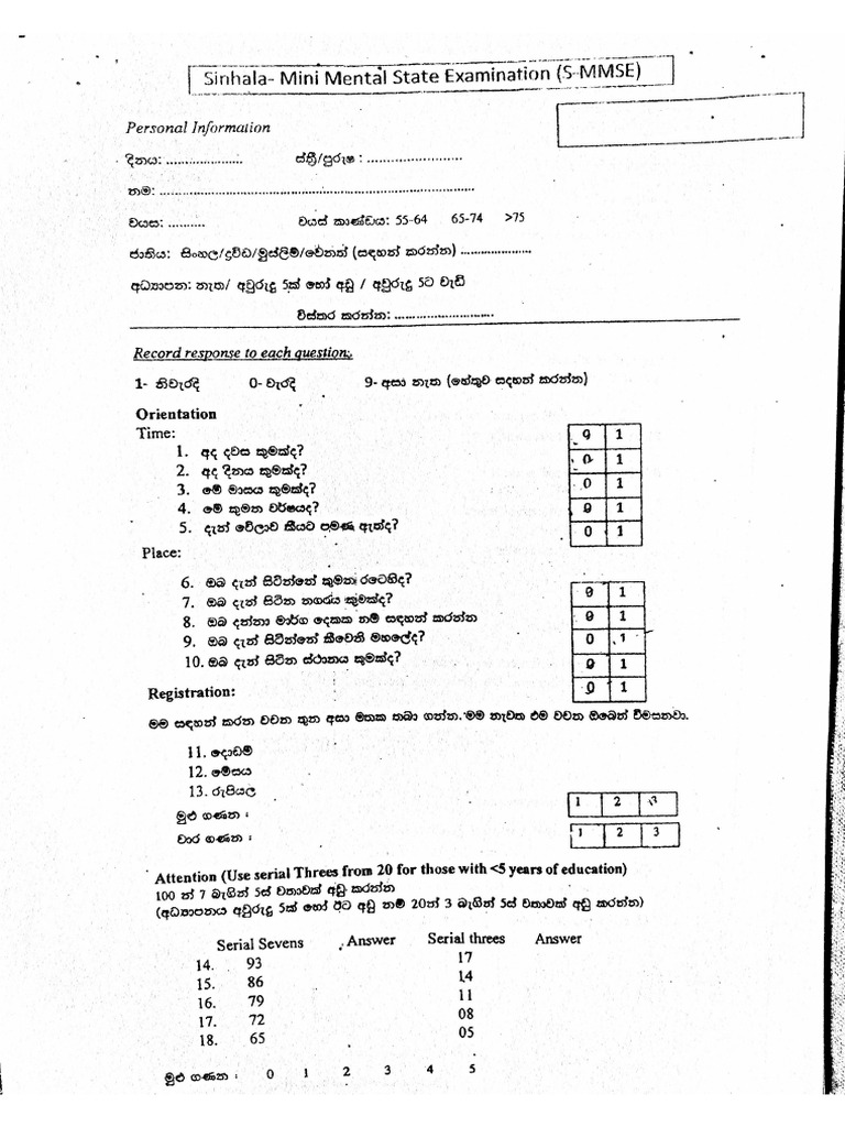 MMSE Sinhala | PDF