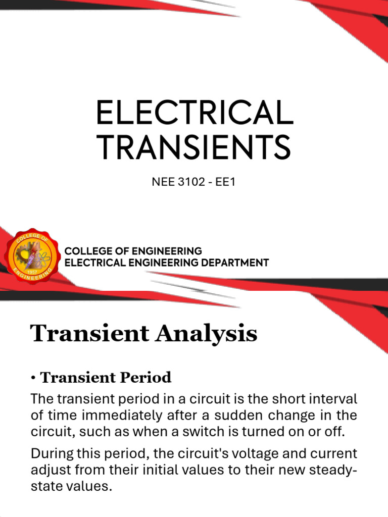 ELECTRICAL TRANSIENTS | PDF | Electrical Network | Steady State