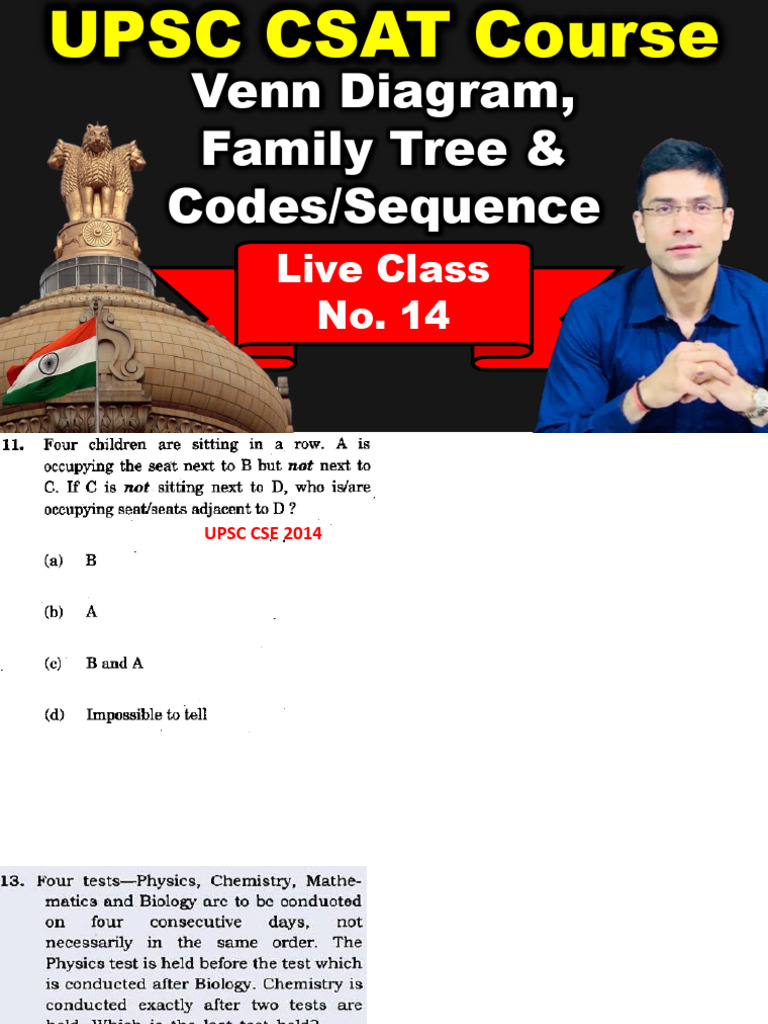 027 UPSC CSAT PYQs Live Class 14 Logical & Analytical Reasoni | PDF