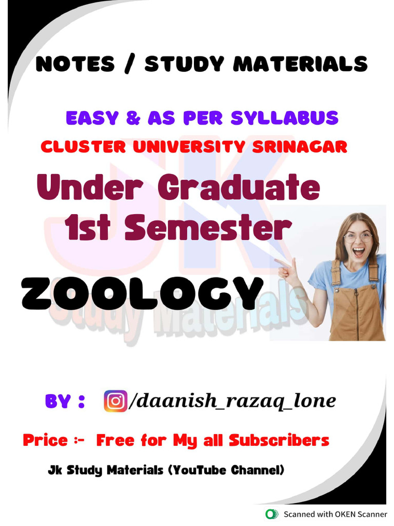 1st Semester Zoology Notes Major Minor | PDF
