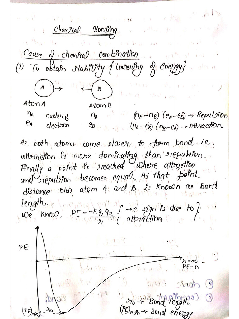 Chemical Bonding Handwritten Notes | PDF