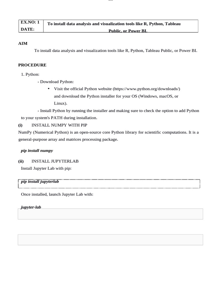 Eda Ex1 | PDF | Python (Programming Language) | Computing