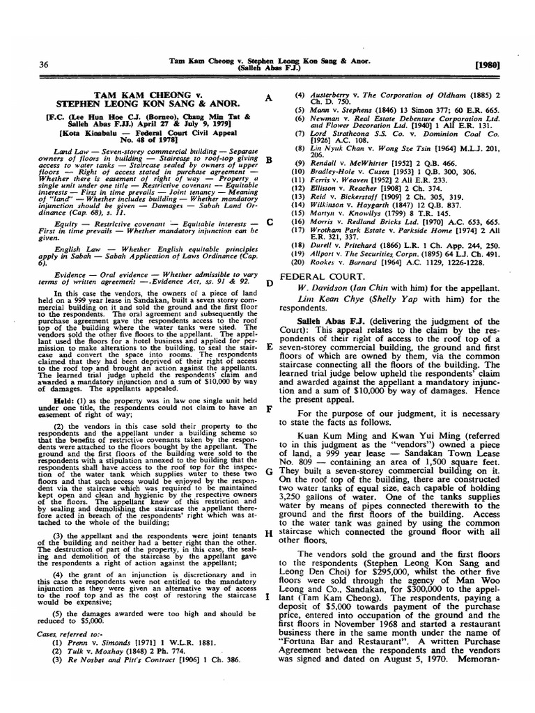 TAM KAM CHEONG V STEPHEN LEONG KON SANG & ANOR | PDF