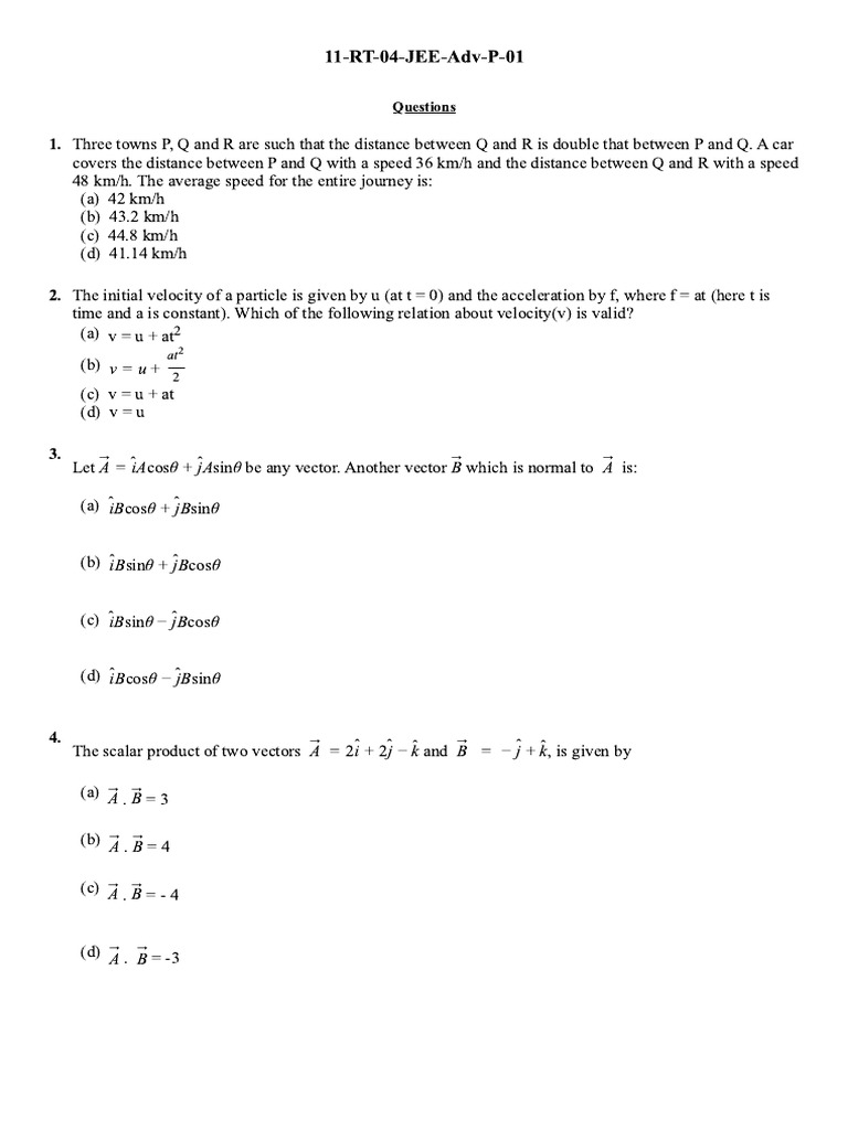 11 RT 04 JEE Adv P 01 (28.7.2024) | PDF