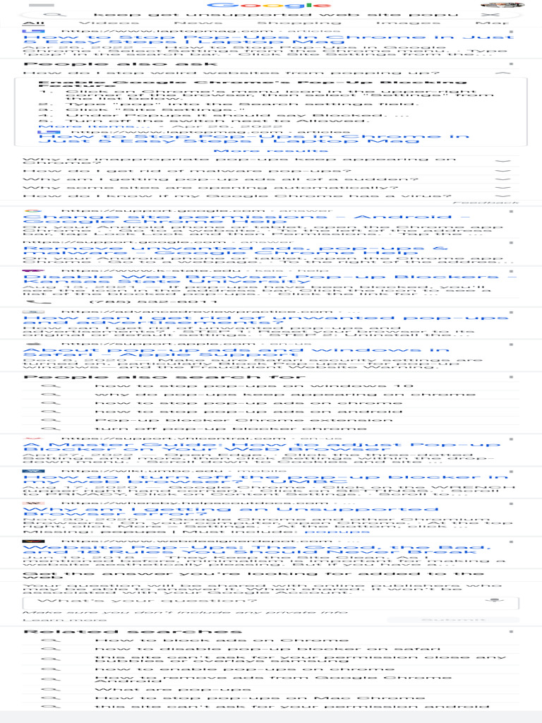 Keep Get Unsupported Web Site Popups - Google Sea | PDF | Safari (Web Browser) | Android ...