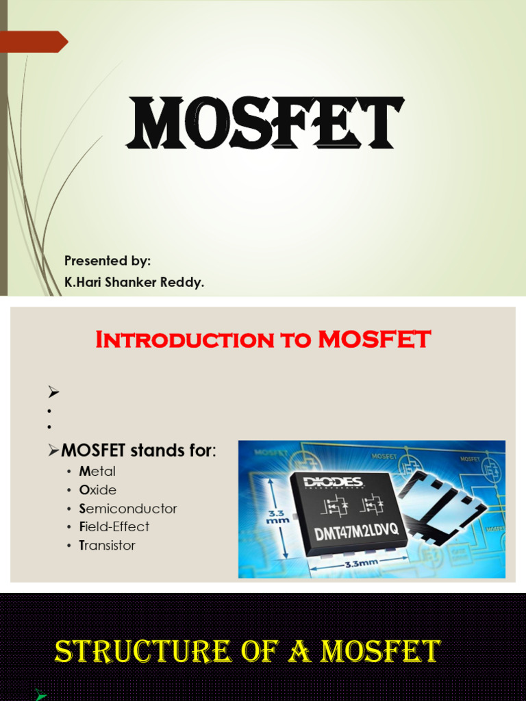 Mosfet Pdf Mosfet Field Effect Transistor