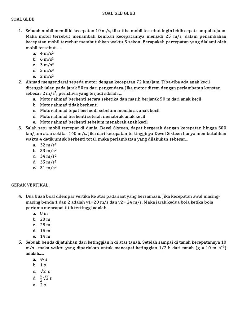Soal GLB GLBB PH Sanmar | PDF