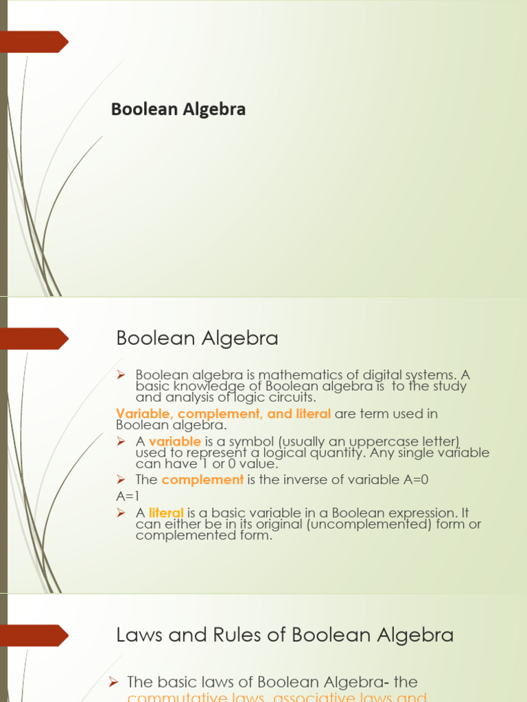 lecture 6 DLD | PDF | Boolean Algebra | Teaching Mathematics