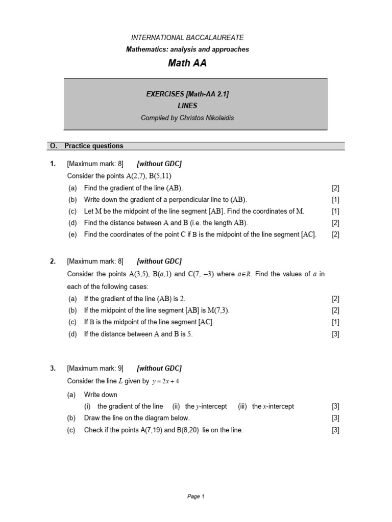 (Math-AA 2.1) LINES - Eco | PDF | Perpendicular | Euclid