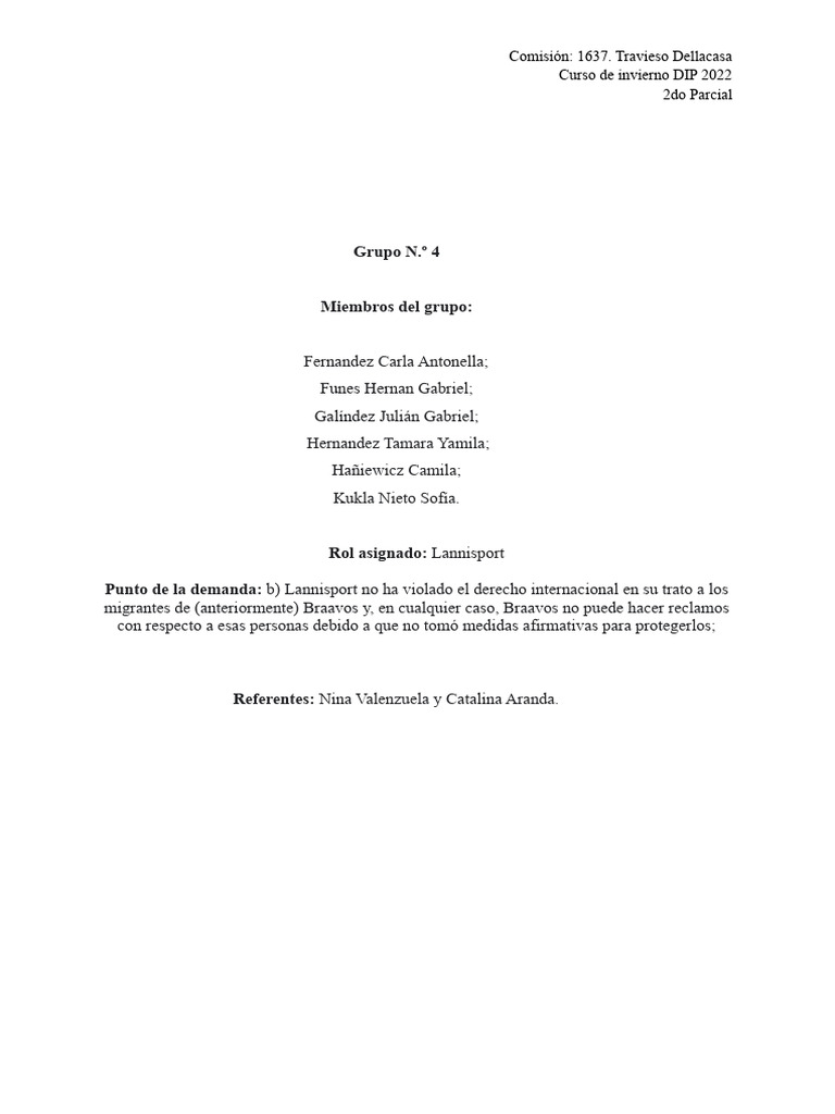MEMORIAL GRUPO 4 (Lannisport) | PDF | Migración humana | Refugiado