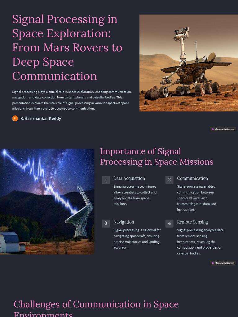 Signal Processing for Space Experts | PDF | Outer Space | Rover (Space Exploration)