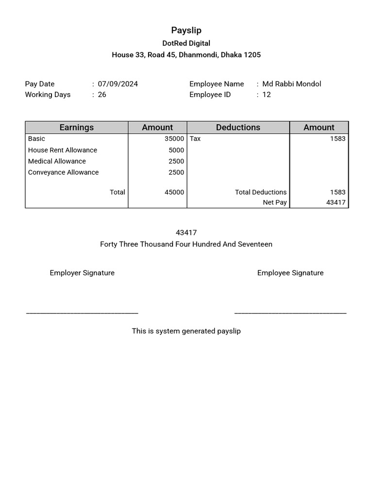 Payslip | PDF | Finance & Money Management