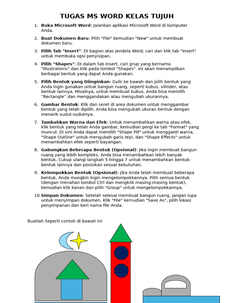 Tugas Ms Word Kelas Tujuh | PDF