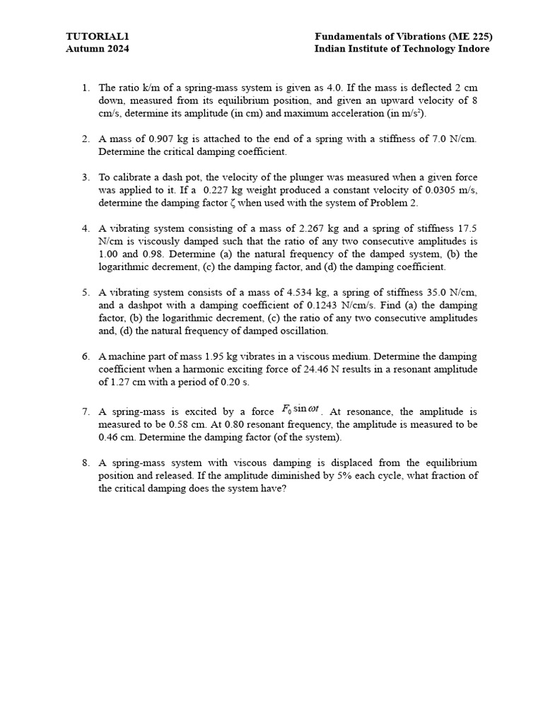 tutorial 1 vib | PDF