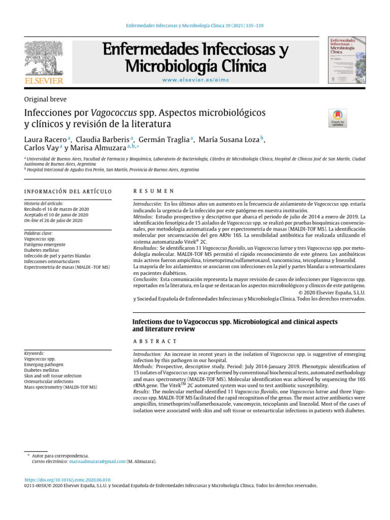 Art. Vagococcus | PDF | Reacción en cadena de la polimerasa | Medicina