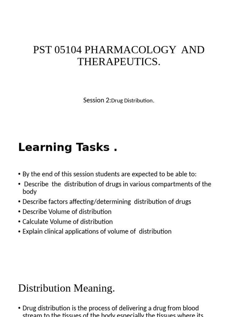 Drug Distribution in Pharmacology | PDF | Pharmacology | Medicinal ...