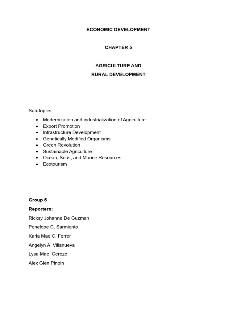 Enhancing Rural Economic Development | PDF | Agriculture | Natural ...