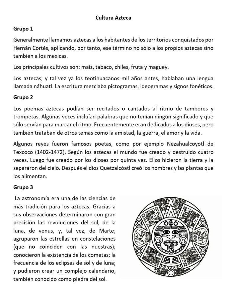 Cultura Azteca | PDF | Escultura