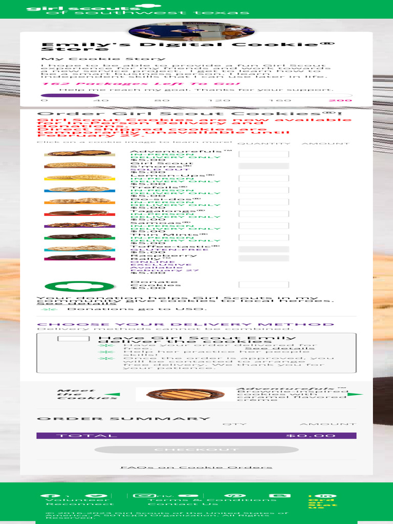 Girl Scout Order Card Girl Scouts | PDF | Snack Food | Biscuit